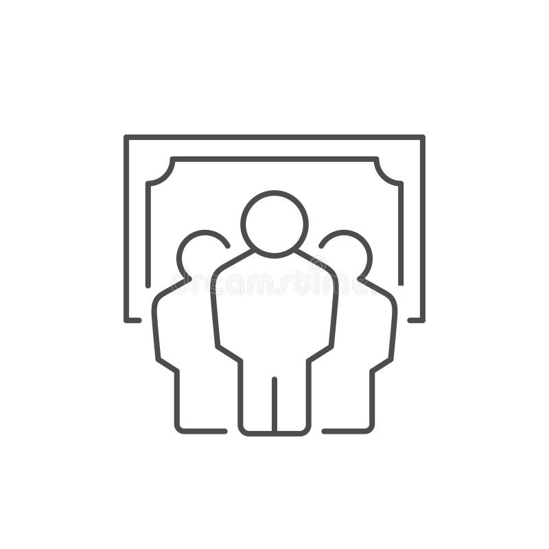 Exhibition Visitors Line Outline Icon Stock Vector - Illustration of ...