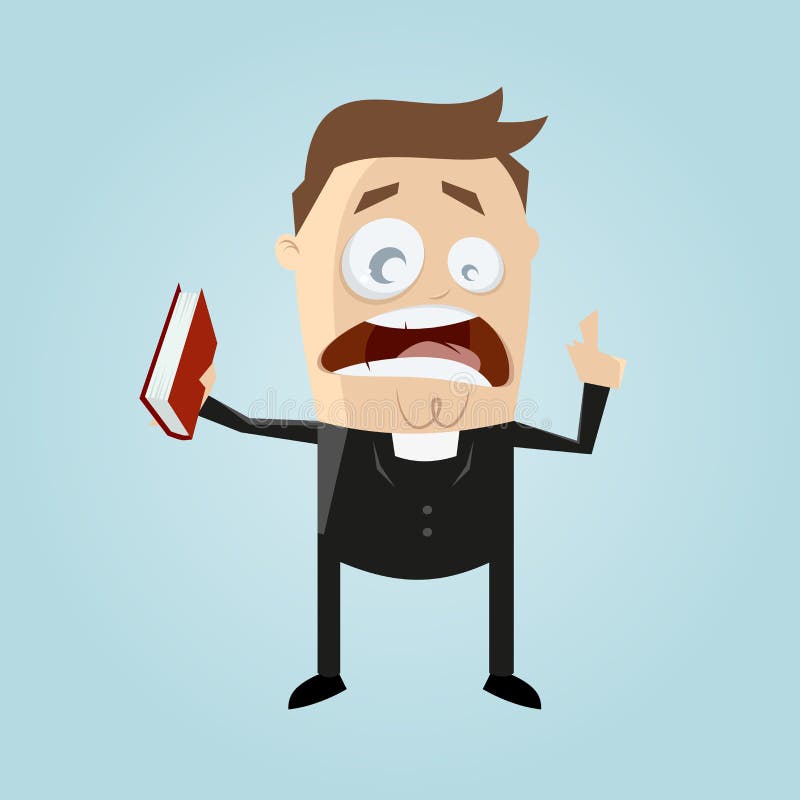 Exhorting cartoon priest stock vector. Illustration of preacher - 56693759