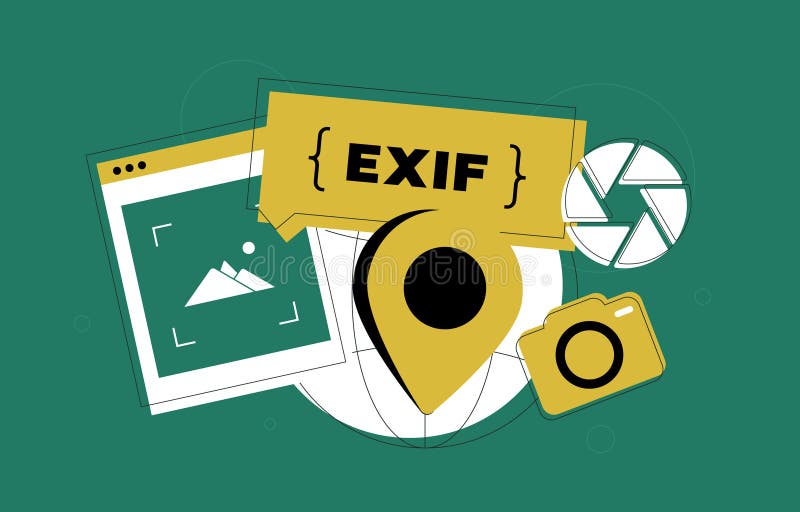 Exif Metadata Vector Illustration Featuring Exif Data Viewer, Photo ...