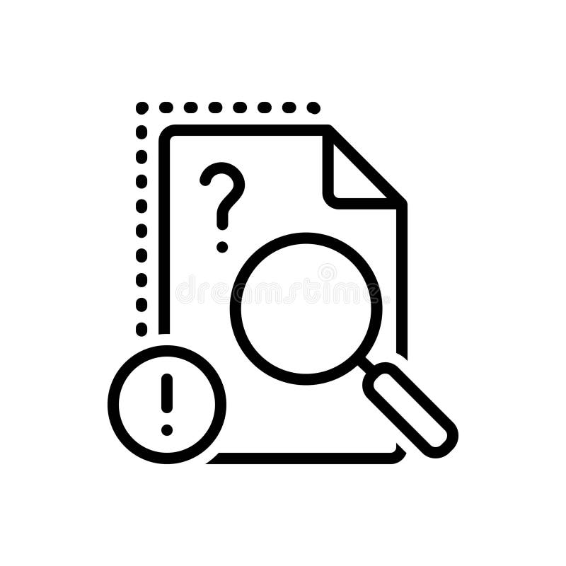 Black Line Icon for Exist, Document and Failure Stock Vector ...