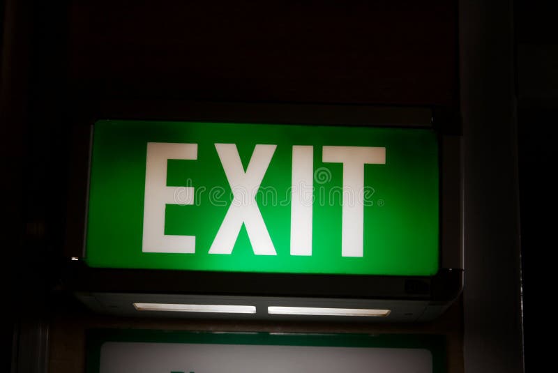 Exit Sign stock photo. Image of sign, read, lighting, glowing - 223648