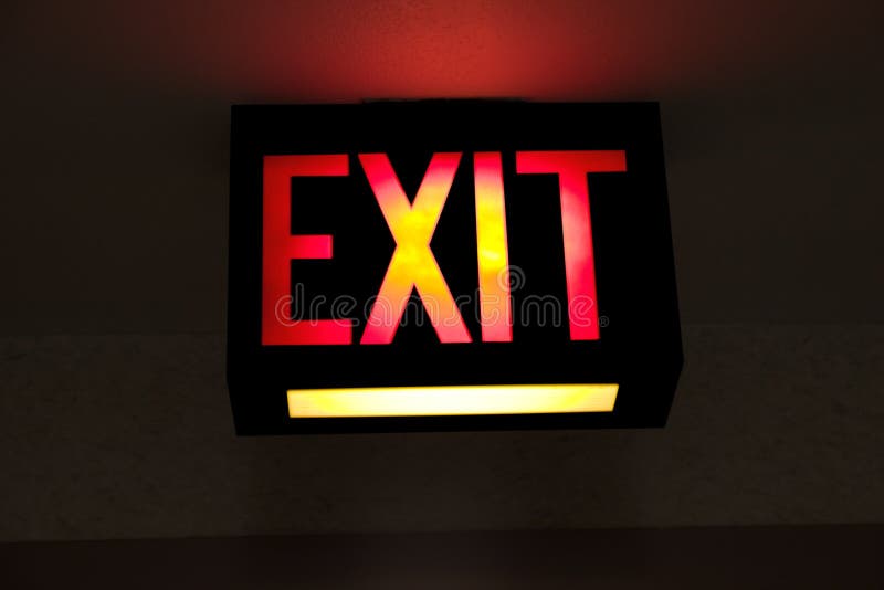 Exit Sign stock photo. Image of sign, read, lighting, glowing - 223648