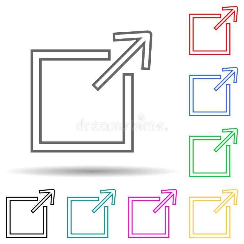 Exit from Angle Multi Color Style Icon. Simple Thin Line, Outline ...