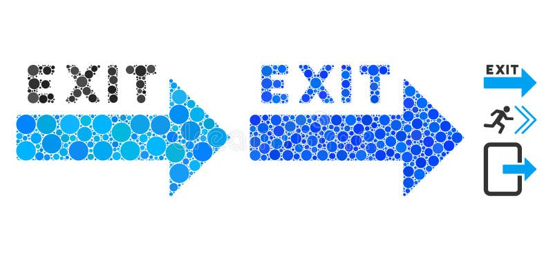 Exit Arrow Composition Icon of Round Dots Stock Vector - Illustration ...