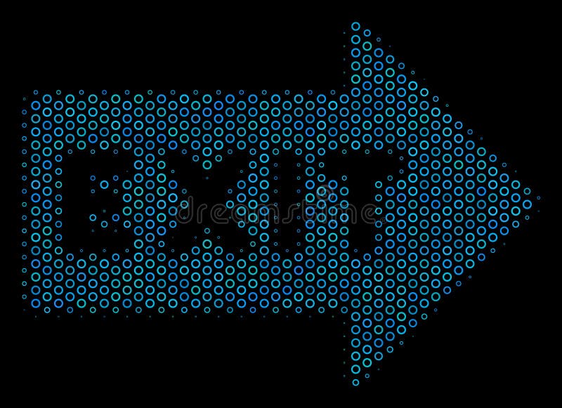 Exit Arrow Composition Icon of Halftone Bubbles Stock Vector ...