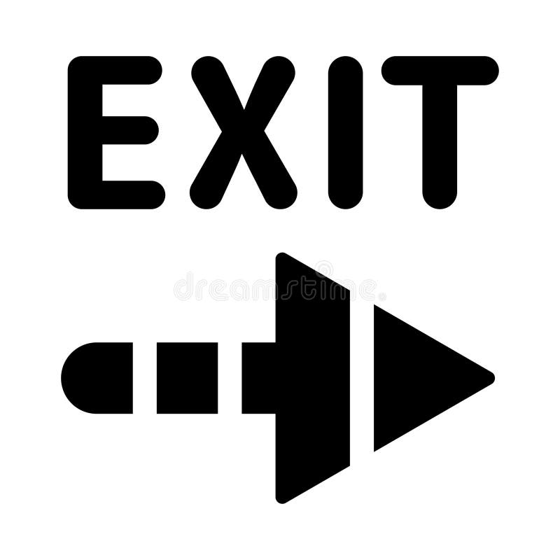 Exit Arrow Icon stock vector. Illustration of vector - 358759904