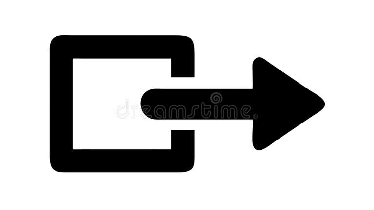 Exit Arrow Icon for Log Out or Close Application, Vector Design ...