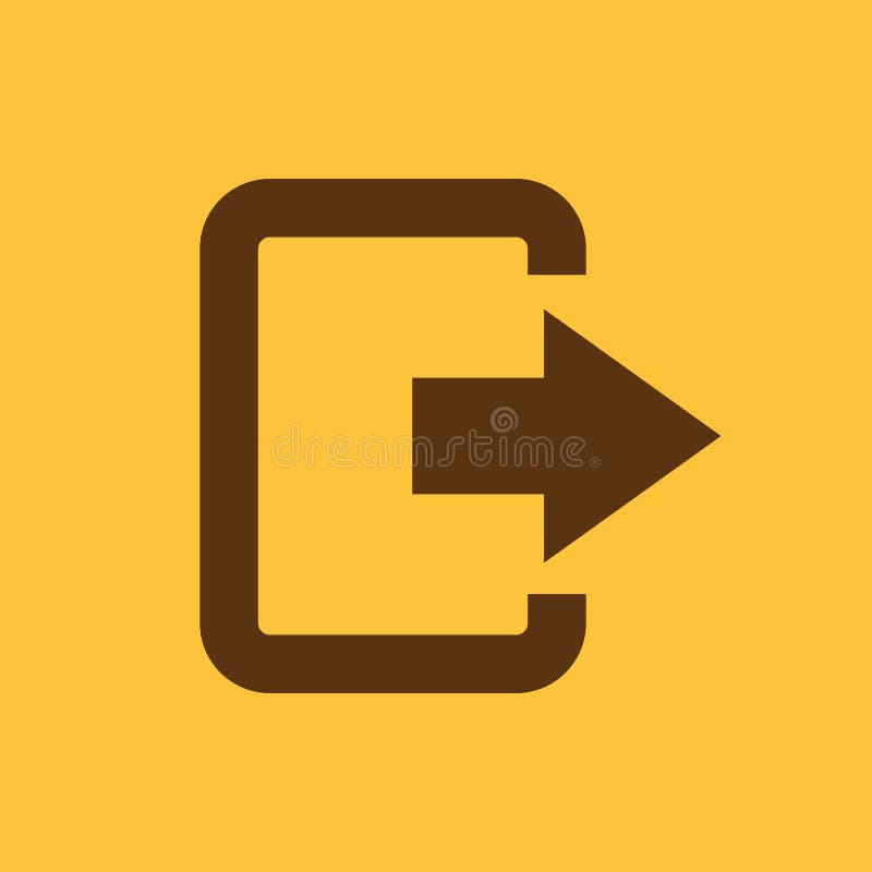 The Exit Bag Icon. Logout and Output, Outlet, Out Symbol Stock ...