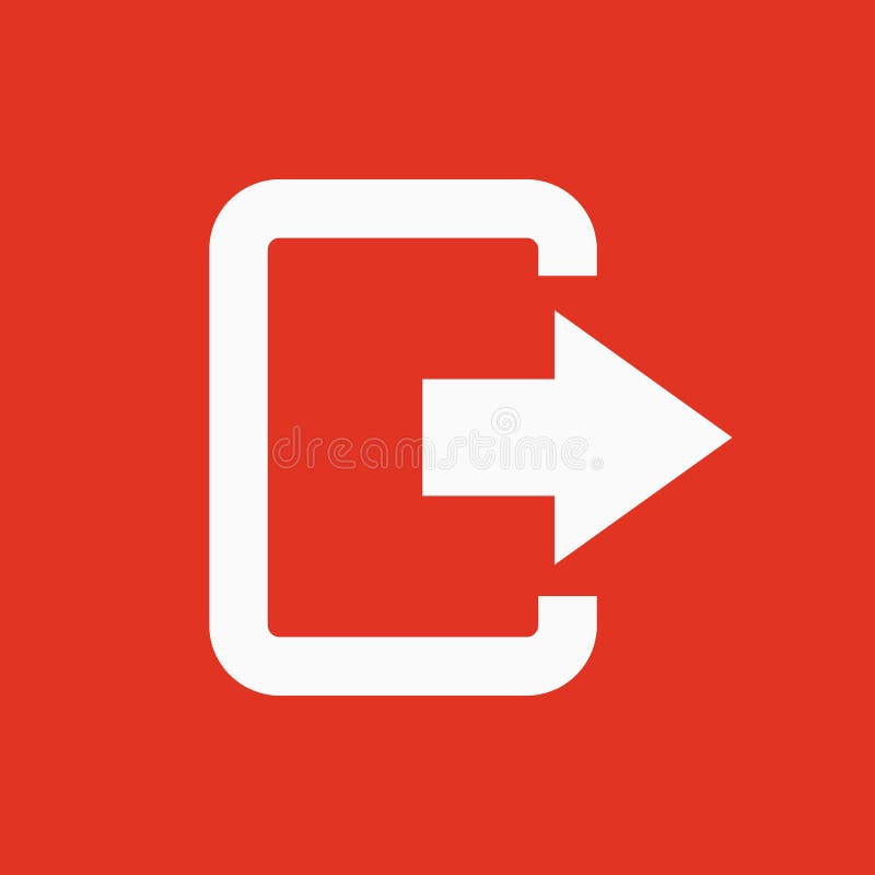 The Exit Bag Icon. Logout and Output, Outlet, Out Symbol Stock Vector ...