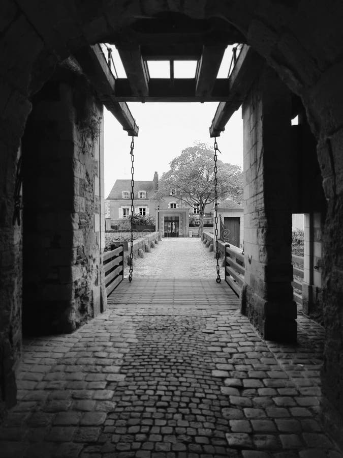 The Exit of a Castle with the Drawbridge Stock Photo - Image of ...