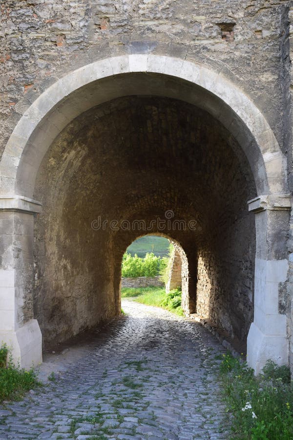 Exit from the Castle or Fortress. a Corridor Going into Perspective ...