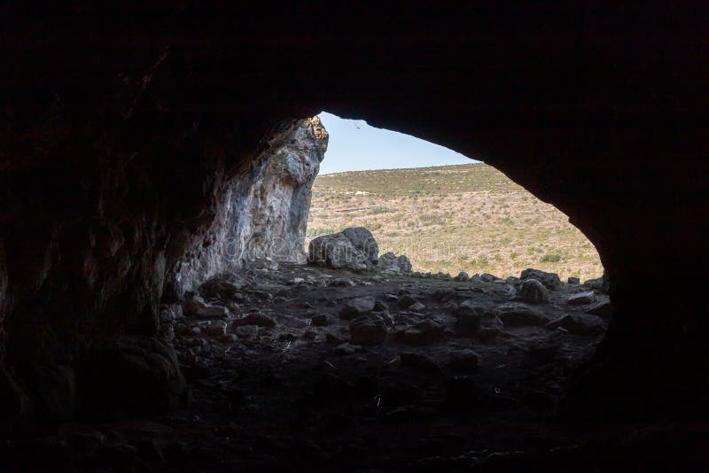 The Exit from the Cave in the Carmel Forest Near Haifa City in Northern ...