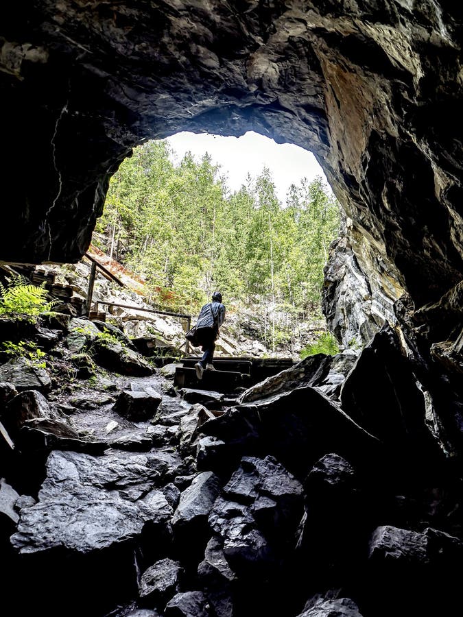 Entrance To a Cave in an Old Industrial Excavation Stock Photo - Image ...