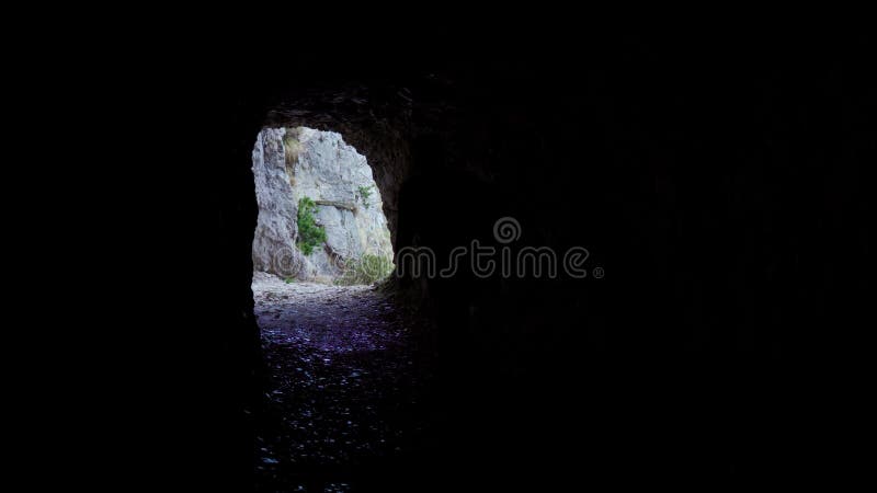 Exit of a Cave in the Rock Mountain Stock Footage - Video of tunnel ...