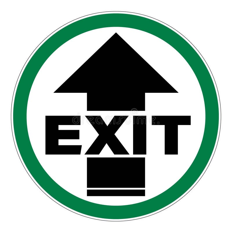 Exit. Circle Floor Sign, with Arrow Symbol and Text in the Middle Stock ...