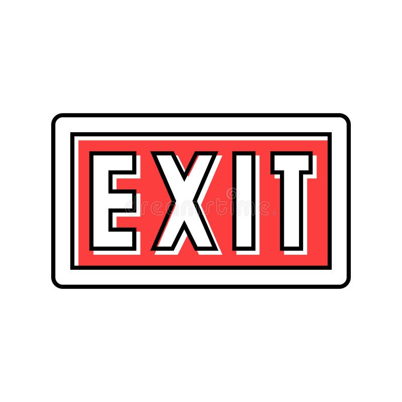 Exit Close Color Icon Vector Illustration Stock Illustration ...