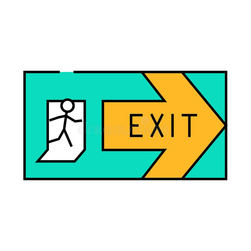 Exit Close Icon Color Illustration Stock Vector - Illustration of ...