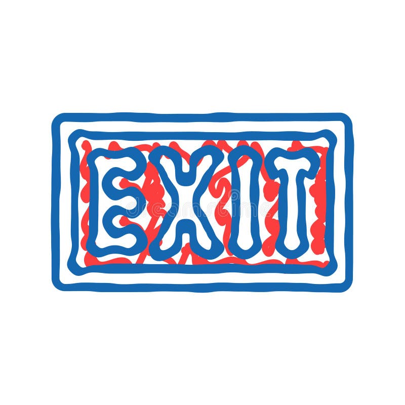 Exit Close Icon Doodle Illustration Stock Illustration - Illustration ...