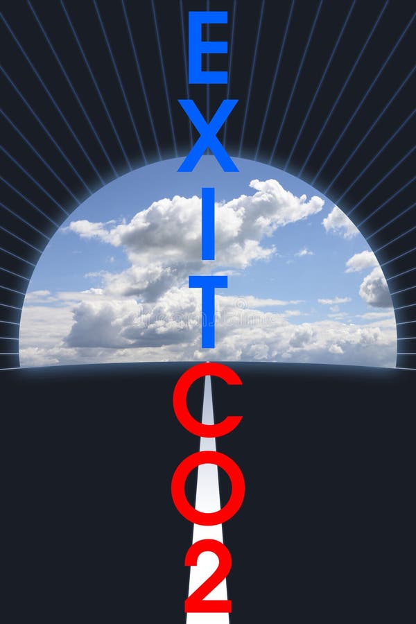 Exit CO2 Concept with Text - Out of the Tunnel and Freedom Concept ...