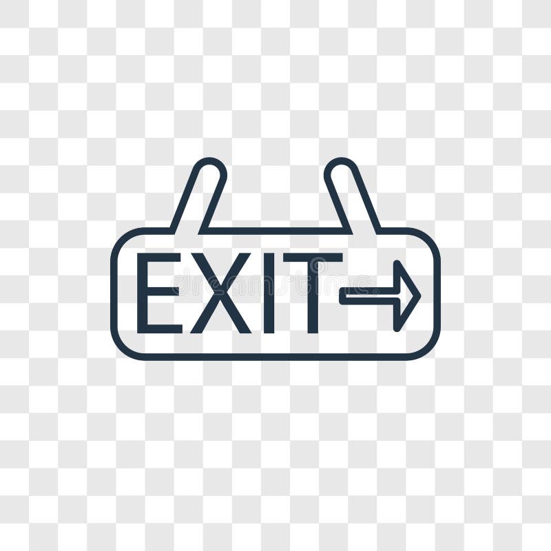 Exit Concept Vector Linear Icon Isolated on Transparent Background ...
