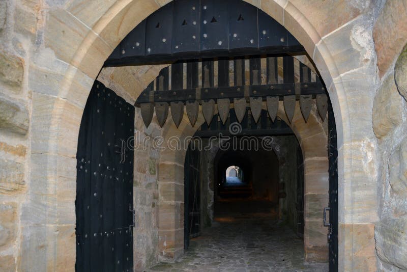 Exit from the Courtyard through the Gates of a Medieval Fortress in ...