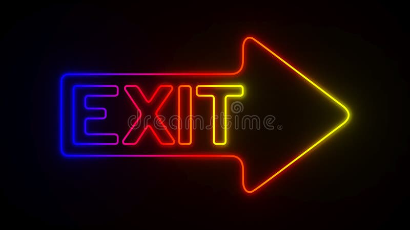 Exit on Dark Background. 3D Illustration Stock Illustration ...