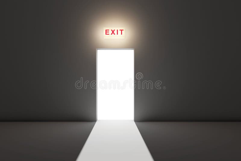 Exit the dark room stock illustration. Illustration of vision - 52129201
