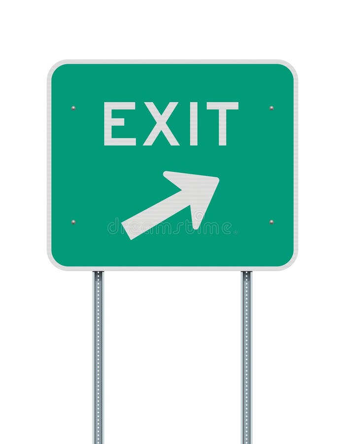 Exit direction road sign stock vector. Illustration of interchange ...