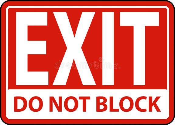 Exit Do Not Block Sign on White Background Stock Vector - Illustration ...