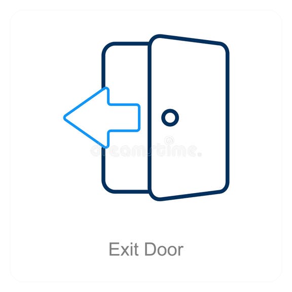 Exit Door stock vector. Illustration of blue, exit, door - 341677672