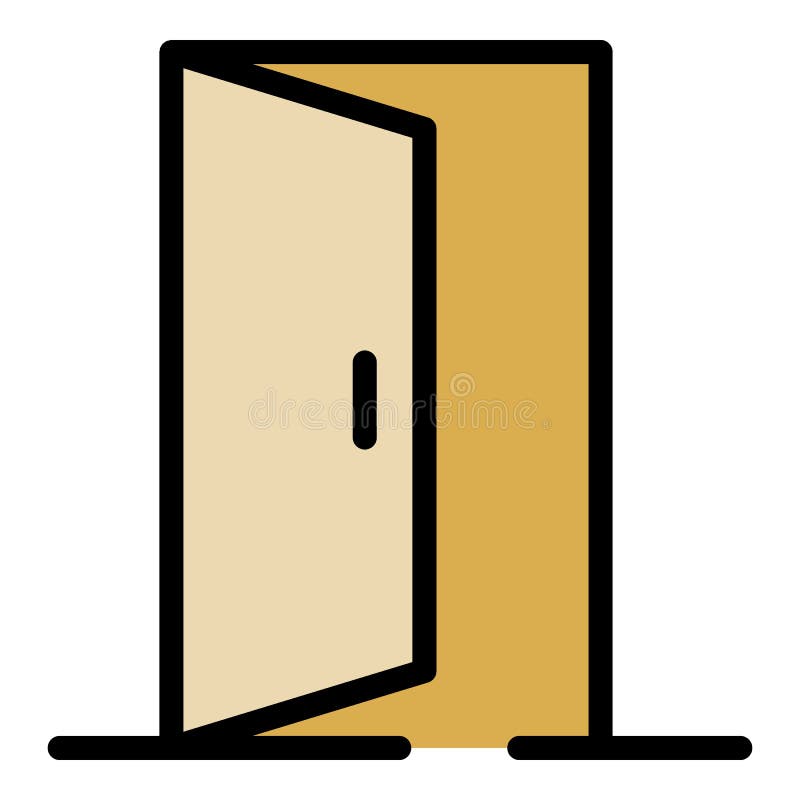 Exit Door Icon Color Outline Vector Stock Vector - Illustration of ...