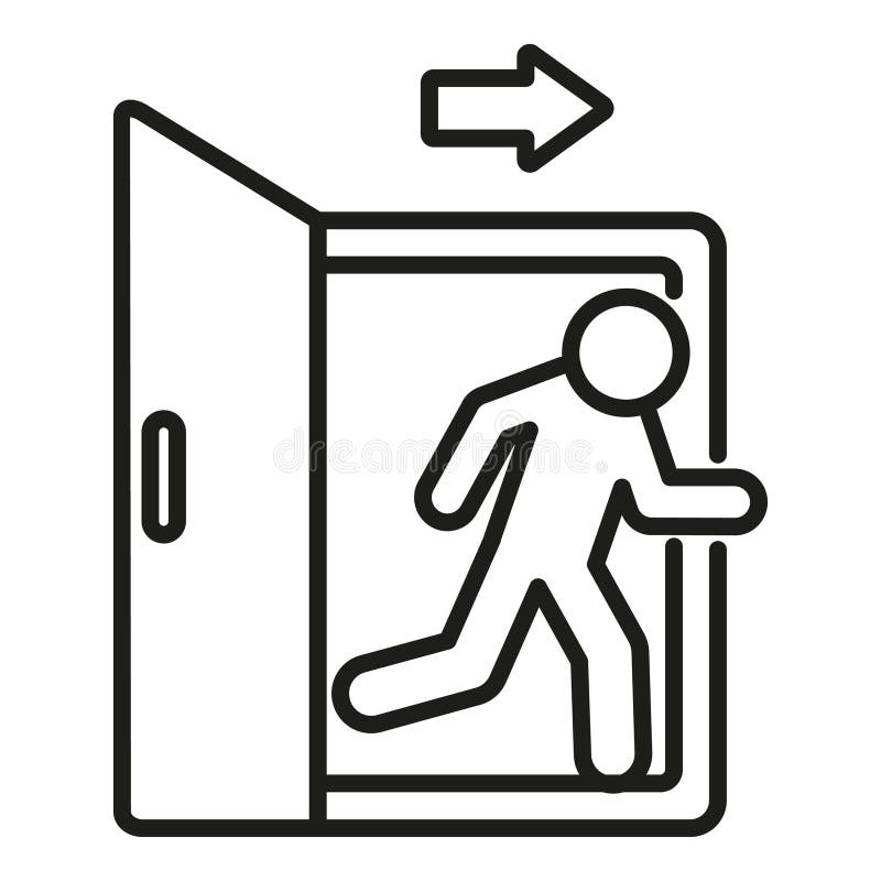Exit Door Icon Outline Vector. Help People Stock Illustration ...
