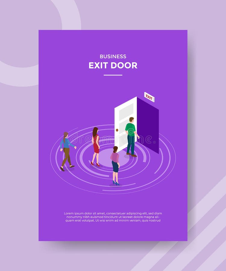 Exit Door Strategy Concept for Template Banner and Flyer with Isometric ...