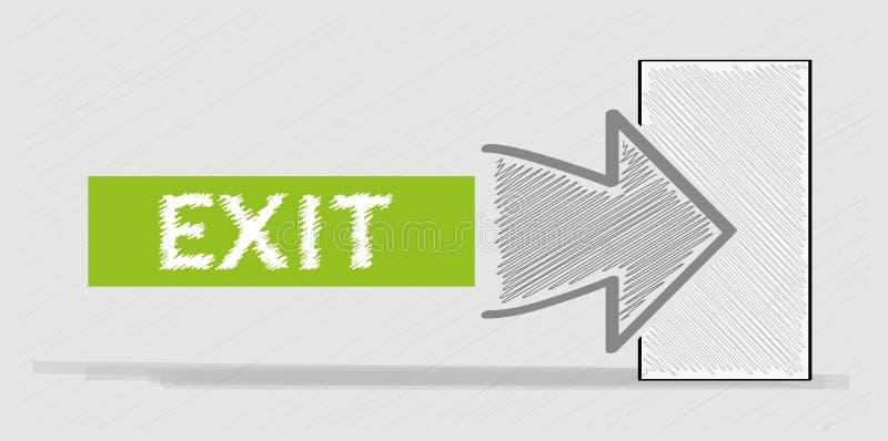 Exit door stock illustration. Illustration of design - 56093966