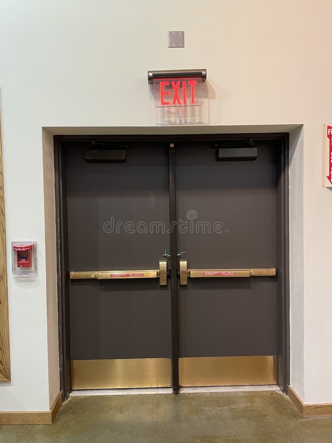 Exit door safety big door stock photo. Image of floor - 301364474