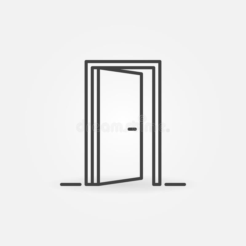 Exit Door Vector Concept Minimal Icon in Outline Style Stock Vector ...