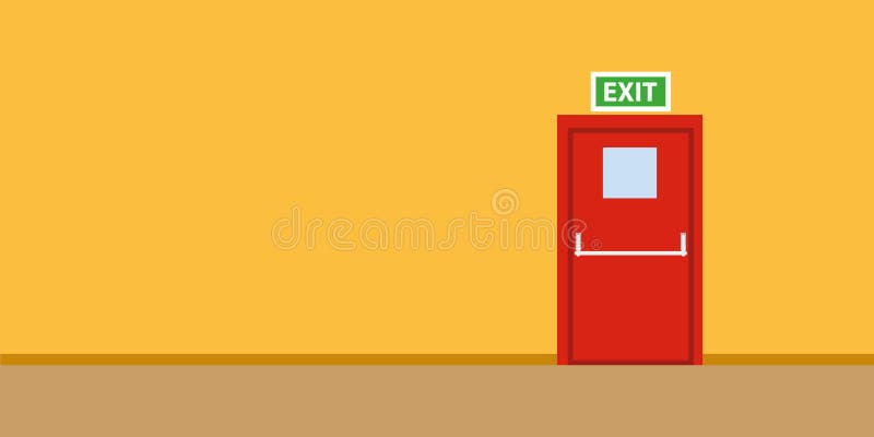 Exit Door Vector. Free Space for Text. Wallpaper Stock Illustration ...