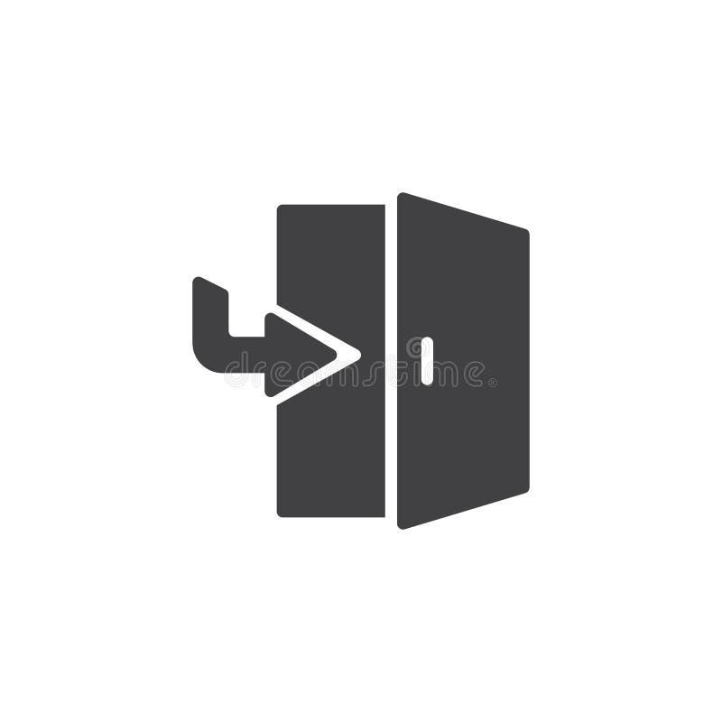 Exit door icon vector stock vector. Illustration of sign - 105571707