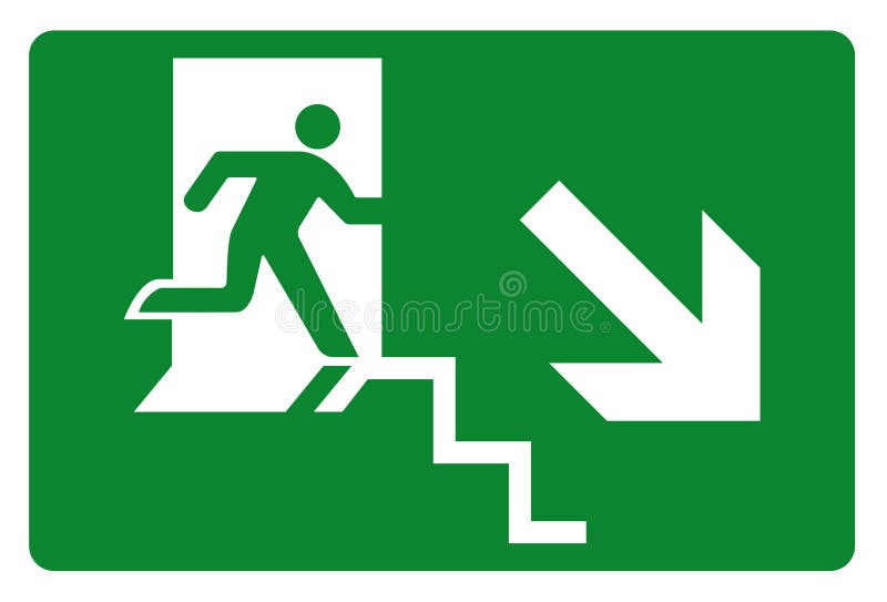 Exit Down Stair Symbol Sign, Vector Illustration, Isolate on White ...