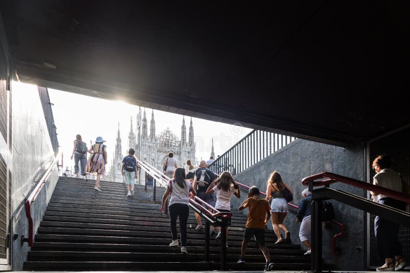Exit at Duomo Subway Station Editorial Stock Photo - Image of milano ...