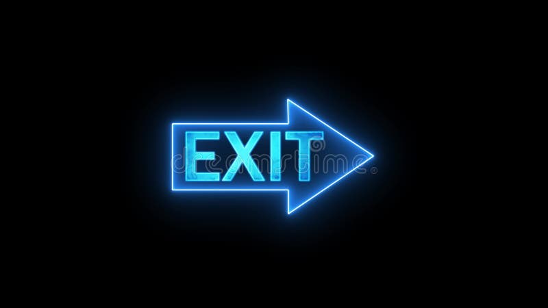 Exit Emergency Escape Symbol Glowing Neon Icon. Stock Video - Video of ...