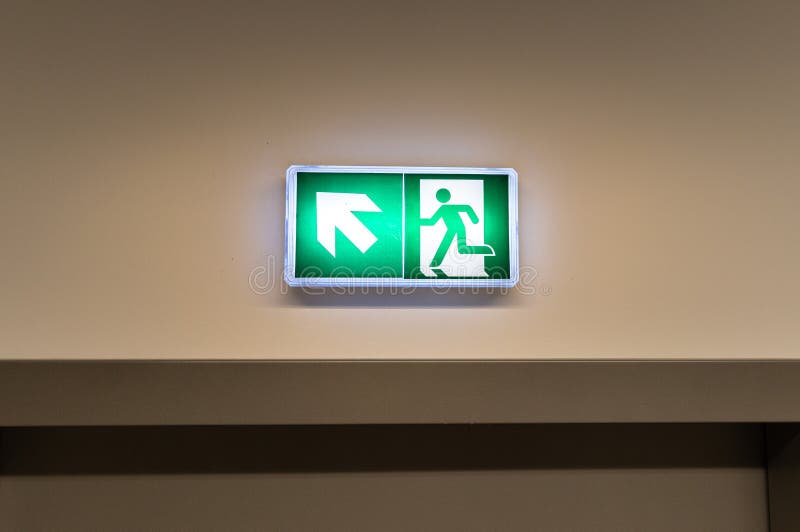 Exit Emergency Sign Above Door Stock Image - Image of sign, safe: 372153197