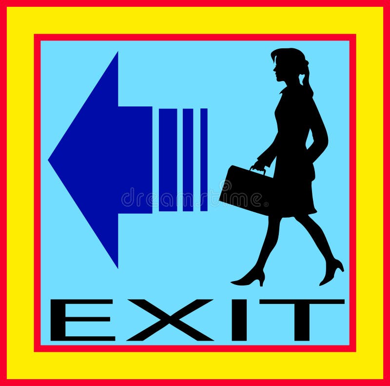 Exit Emergency Sign Door with Human Figure, Label Stock Vector ...