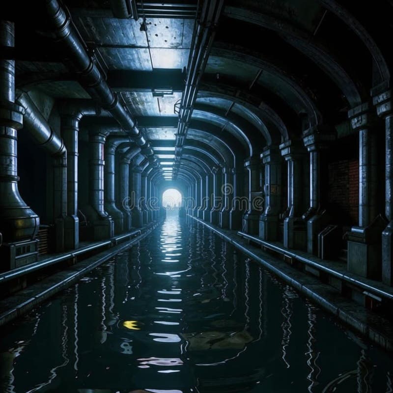 The Exit is at the End of the Tunnel. Stock Image - Image of gloomy ...