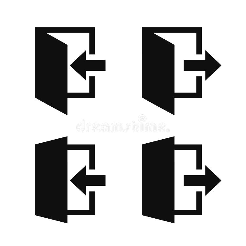 Exit and Entrance Icons Set Isolated. Leave Symbol for Web Site ...