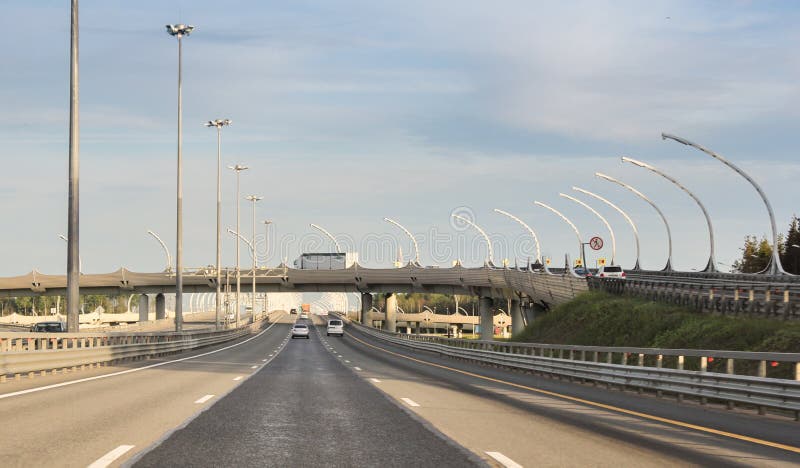 Exit from the expressway. editorial photo. Image of view - 131309956