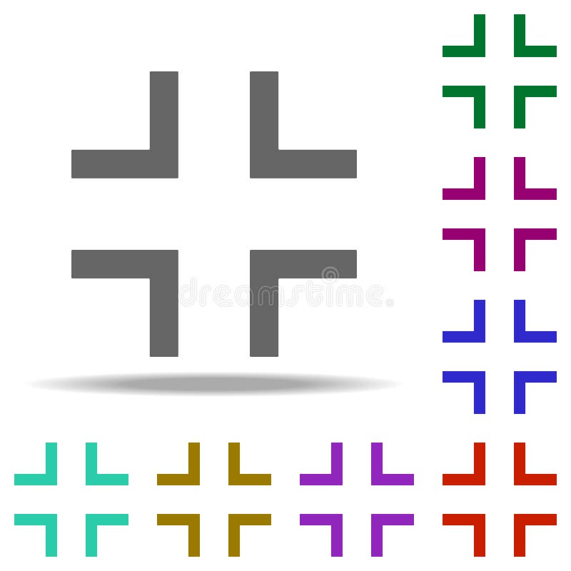Exit from Full-screen Mode Icon. Elements of Web in Multi Color Style ...