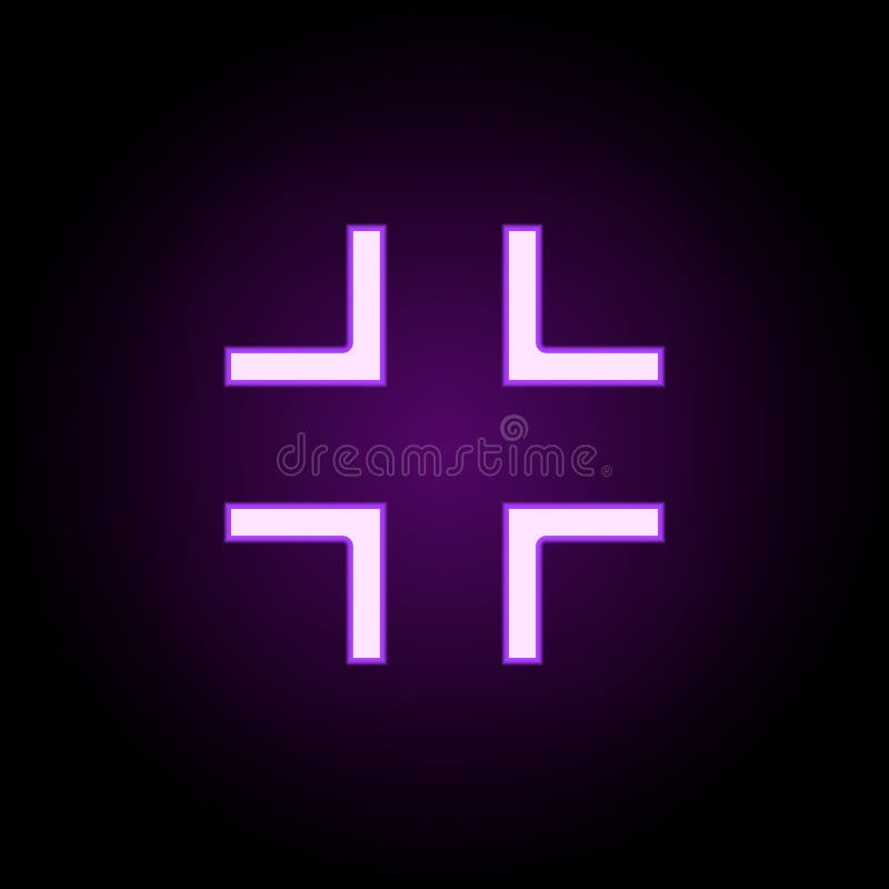 Exit from Full-screen Mode Icon. Elements of Web in Neon Style Icons ...