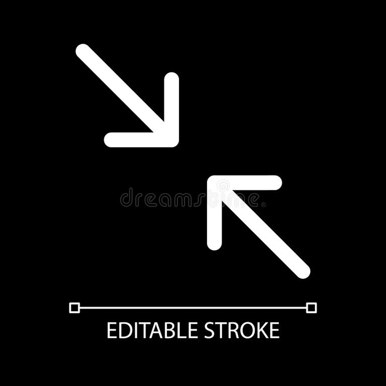 Exit Full Screen Mode White Linear Ui Icon for Dark Theme Stock Vector ...