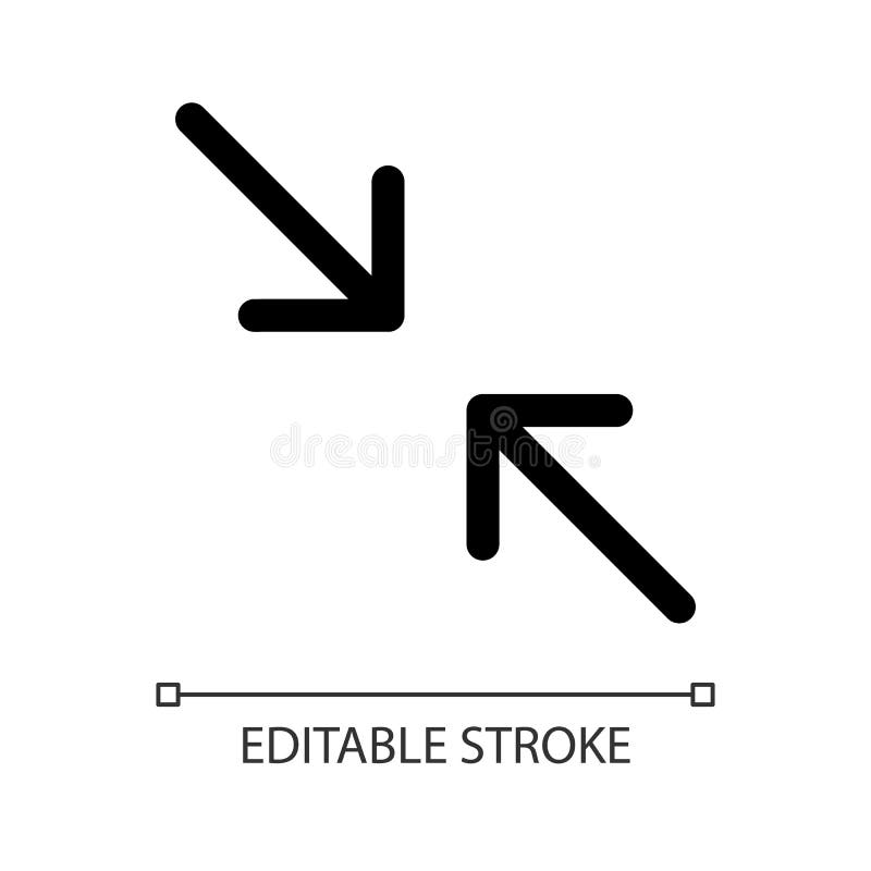 Exit Full Screen Mode White Linear Ui Icon Stock Vector - Illustration ...